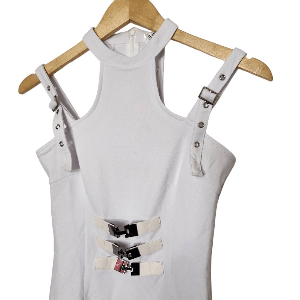 Lychee Rosehip Waist Buckle Leg Strap Dress garter white small new | eBay