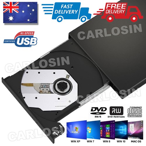 USB External CD RW DVD ROM Writer Burner Player Drive PC Laptop for Windows Mac | eBay Australia