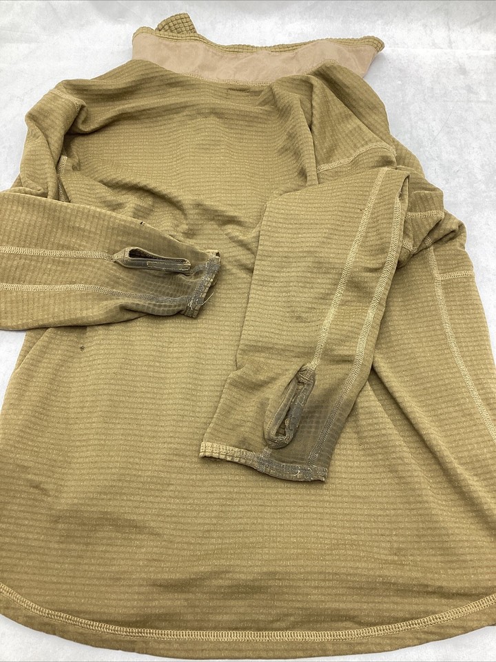 USMC Coyote FROG Waffle Fleece Half Zip Grid Marine Corp Shirt SM & MD ...