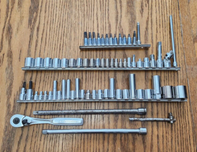 Lot Sears Craftsman USA 60+pcs. Ratchet Socket Set SAE Extensions, Hex Bit, Torx | eBay