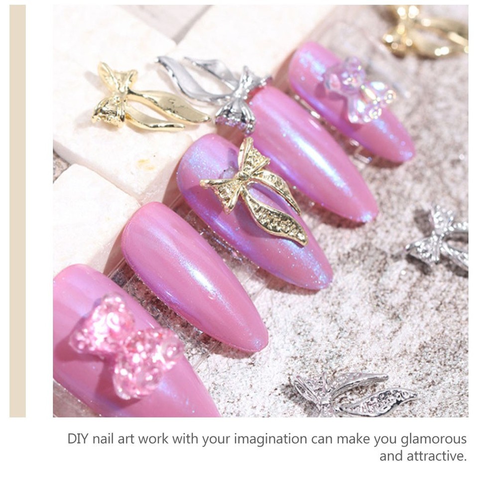 100 Pcs Rhinestone Nail Charms Bow Embellishment Accessories for | eBay ...