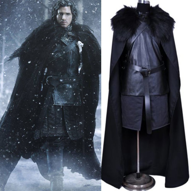 Game of Thrones Jon Snow Men Cosplay Costume Halloween Cos Outfit Fancy ...