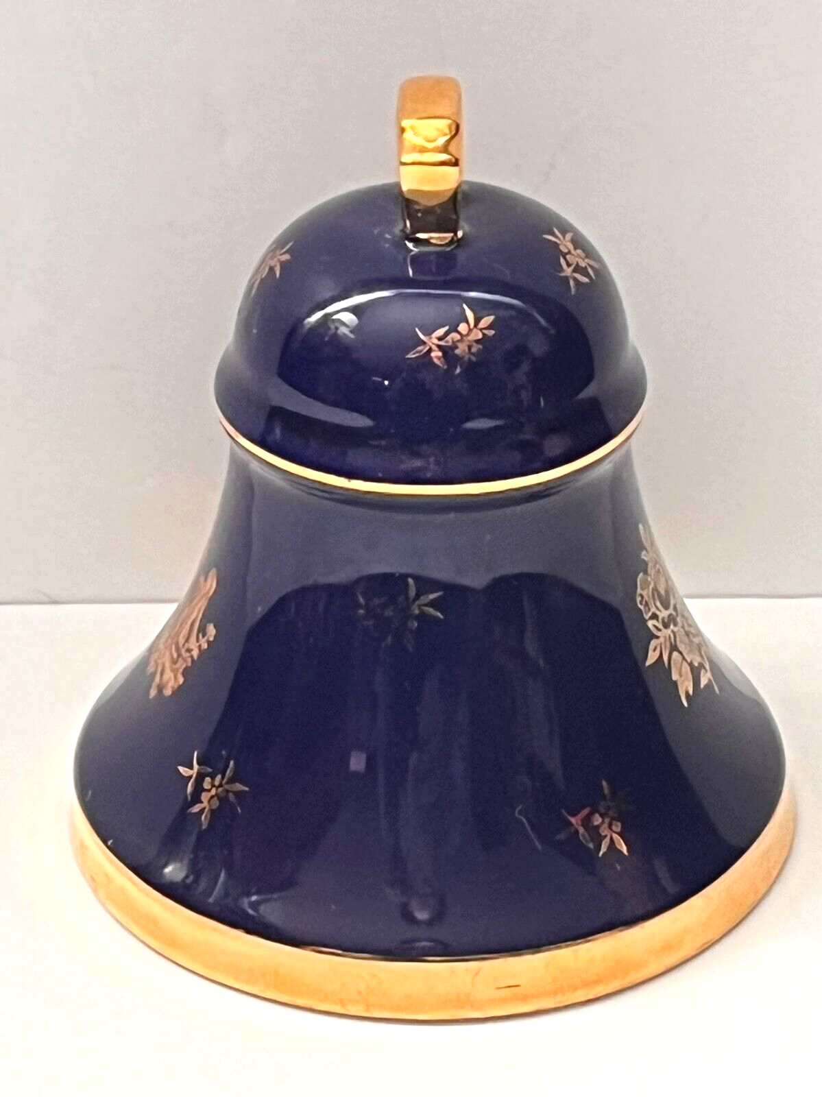 Limoges France Cobalt Blue Courting Couple Porcelain Bell w/ Gold Trim ...