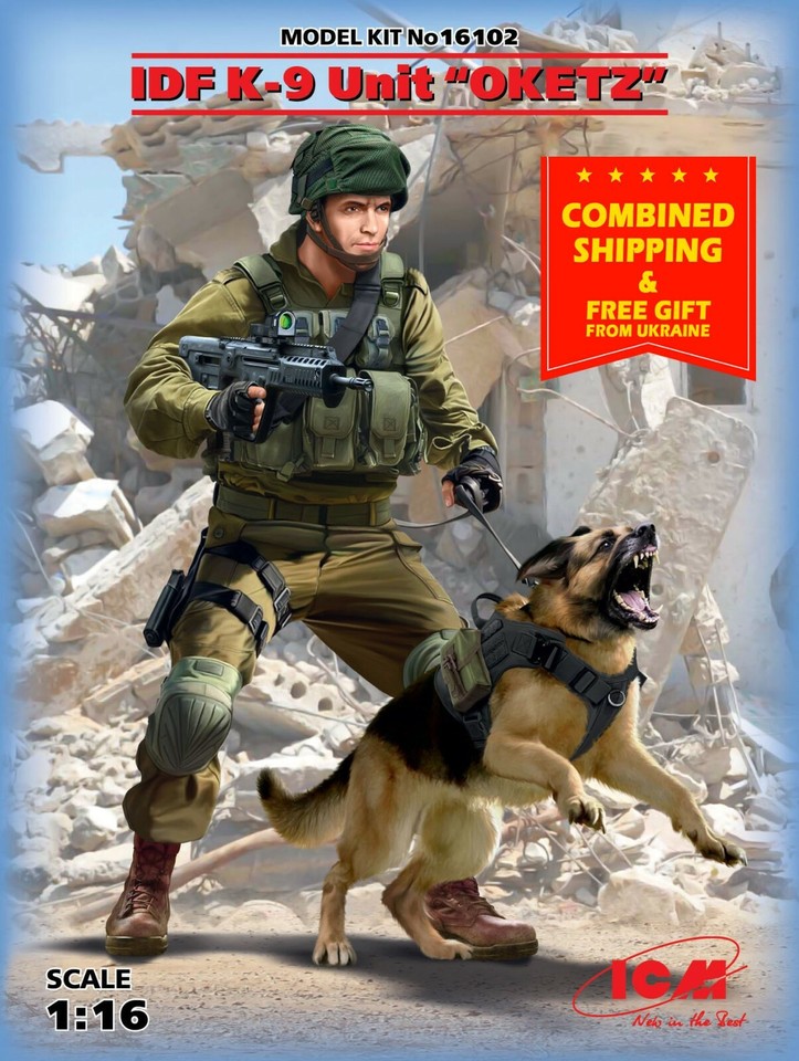 ICM16102 ICM 1/16- IDF K-9 Unitz "OKETZ" with dog Special forces of ...