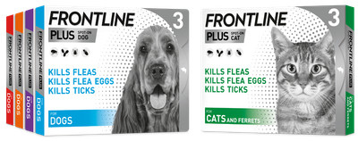 FRONTLINE Plus Flea & Tick Treatment For Cats & Dogs Kills Fleas 1, 3 ...