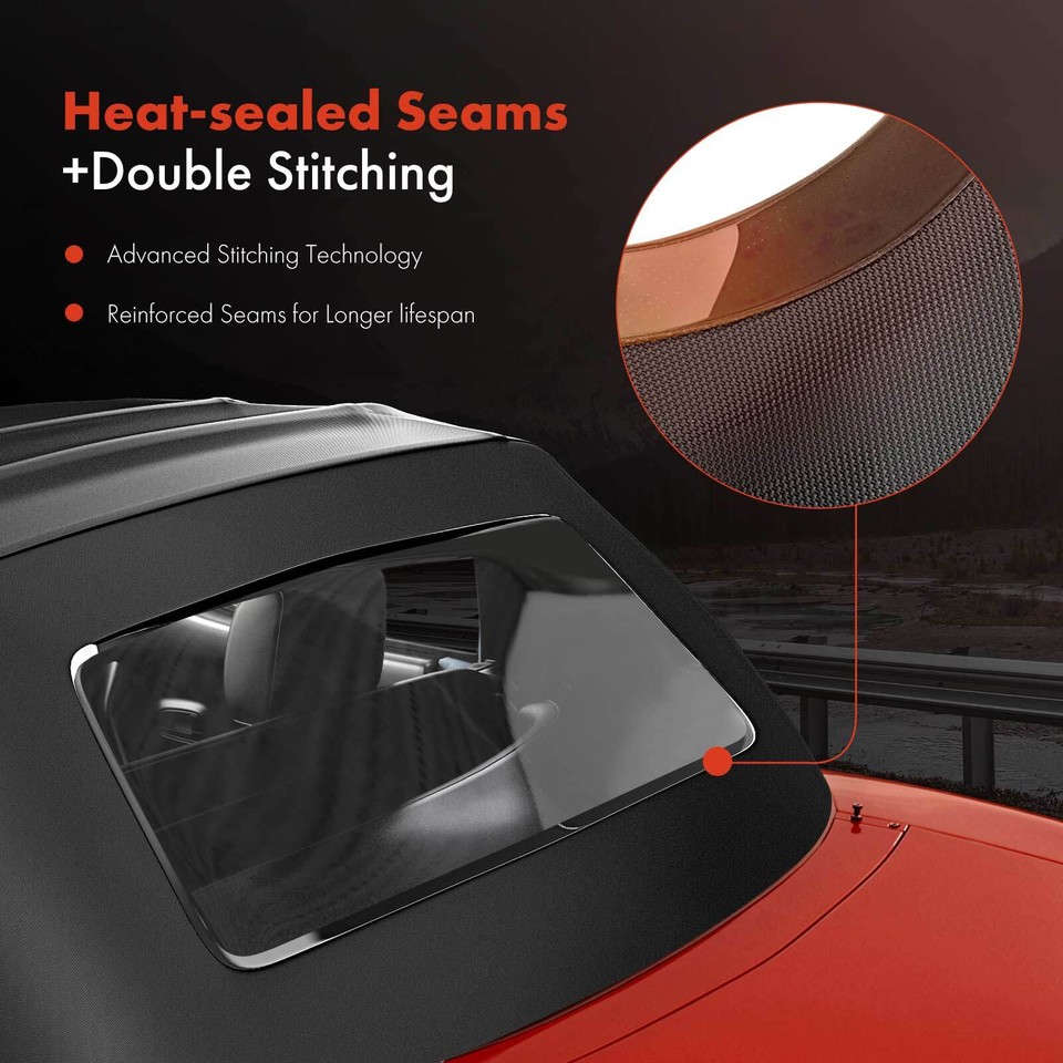 Black Convertible Soft Top w/Heated Glass Window for 2003-2008 BMW Z4 ...