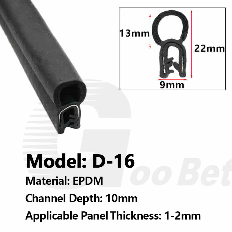 Car Finned Rubber Edge Trim Seal U Profile Van Boat Truck Door Bonnet ...