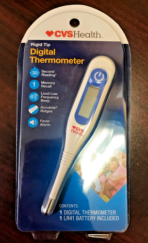 CVS Health Rigid Tip Digital Display Thermometer 30 Second Alarm ...
