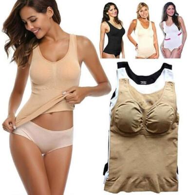 Cami Shaper Tank Top 3 Pack Women Bra Body Shaper, Multi, Large | eBay