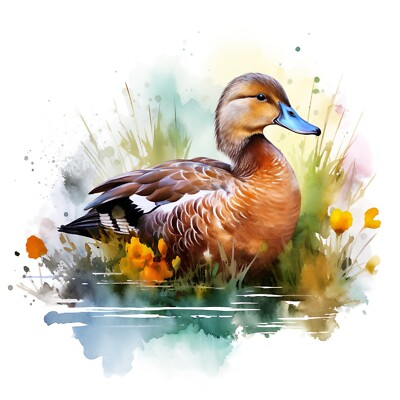 XXL 18X18 Autoaufkleber Enten Aquarell Aufkleber Wetterfester Vinyl ...