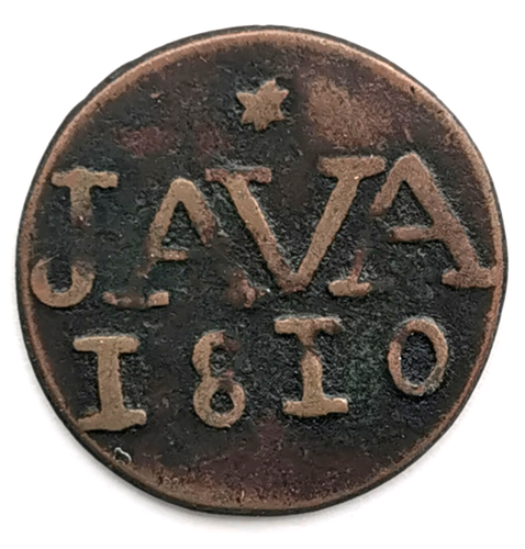 Monnaie N°9. INDES NEERLANDAISES 1 Duit Louis Napoléon pour Java 1810 ...