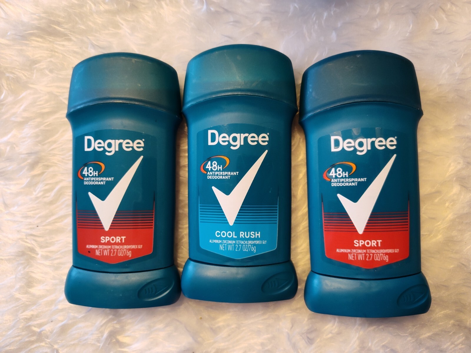 3 Sticks DEGREE Mens Antiperspirant Deoderant SPORT + COOL RUSH 48H 2.7 ...
