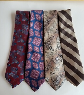 Vintage Mens Neck Ties Four Poly Allyn St George Oscar Le La Renta ...