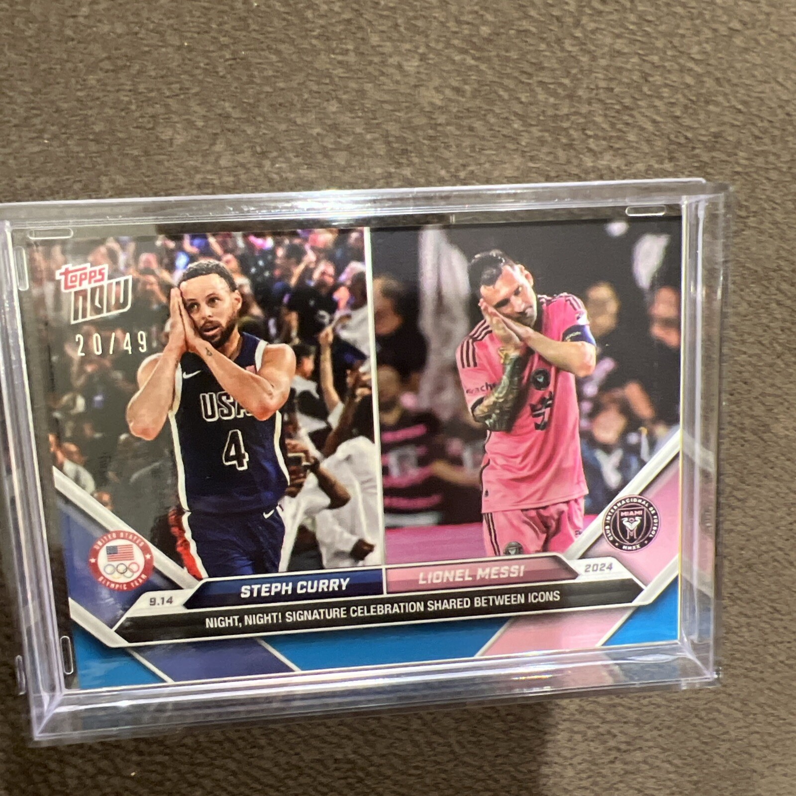Topps now 128 Steph Curry / Lionel Messi Night Night numbered card /49 ...