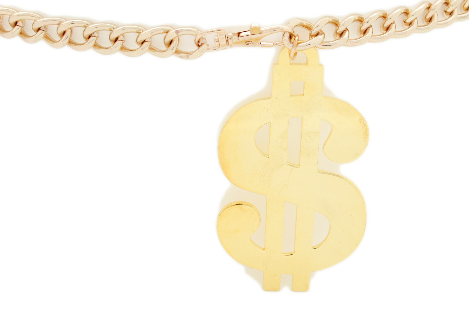 Women Gold Metal Chain US Dollar Money $ Charm Hip High Waisted Belt ...