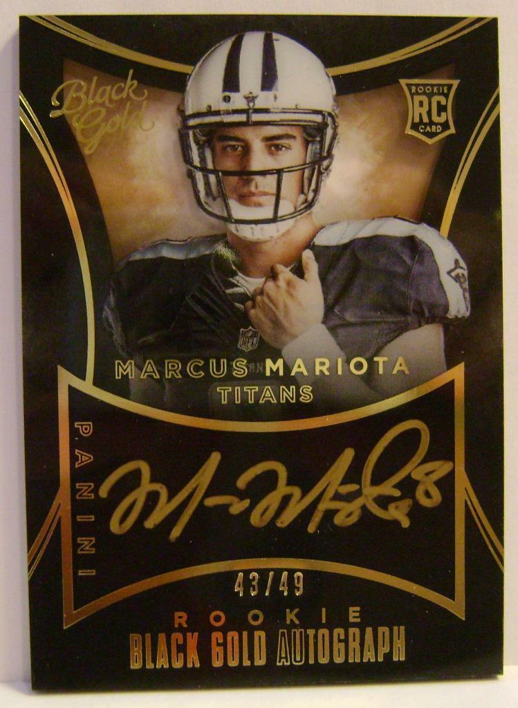 MARCUS MARIOTA RC ROOKIE BLACK GOLD AUTOGRAPH AUTO /49 PANINI FOOTBALL ...