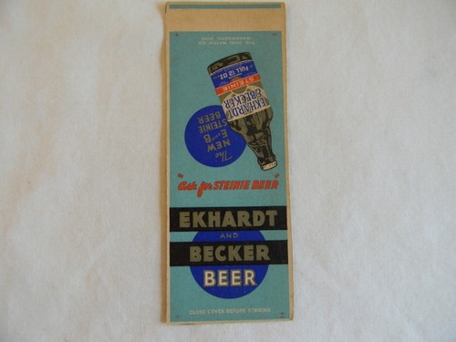 Detroit Michigan Ekhardt and Becker Beer Brewery matchbook | eBay