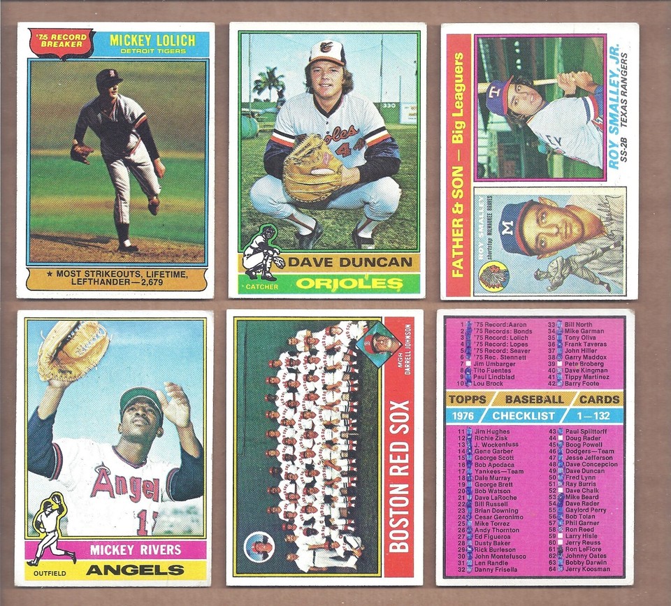 1976 Topps BASEBALL CARD STARTER SET LOT OF 100 DIFFERENT with STARS ...
