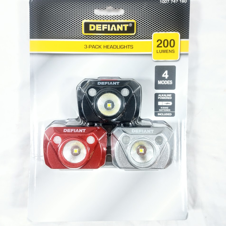 Defiant Flashlights and Headlights (head lamps) - 3 Packs. Buy more ...
