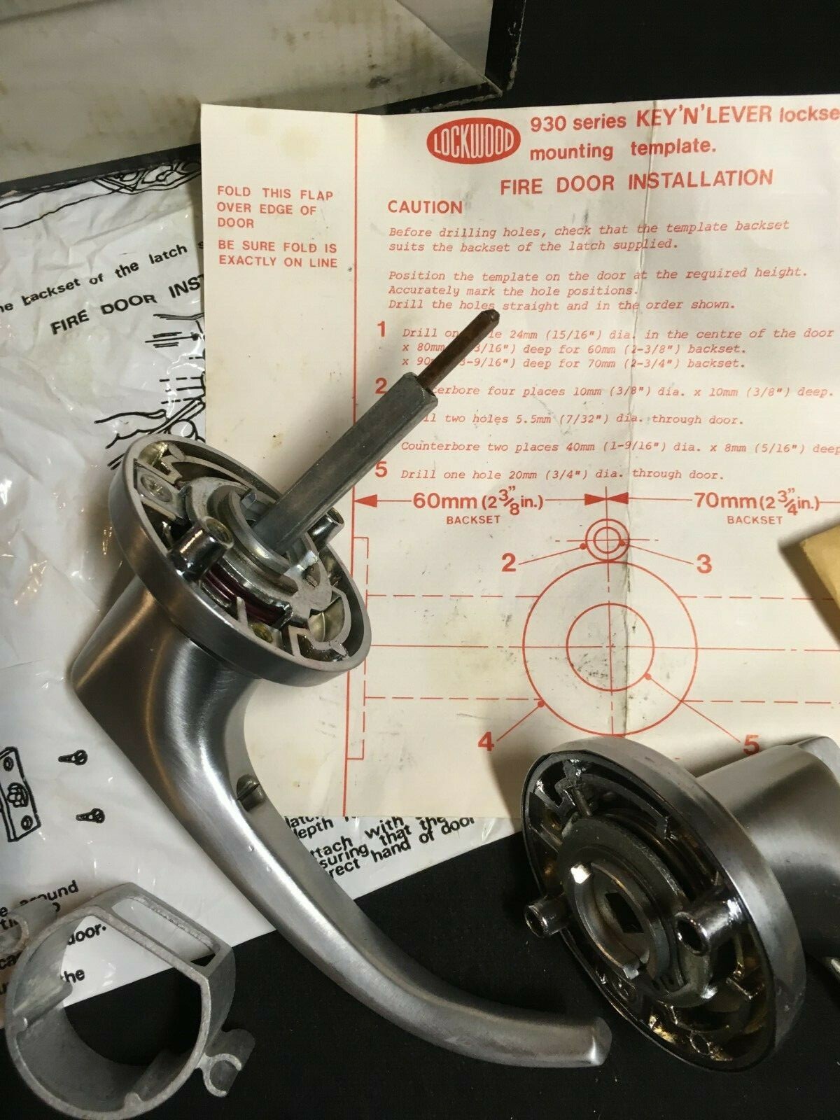 Lockwood 932 Series Key "N" Lever Lockset Privacy Set cat no.932 US26D ...