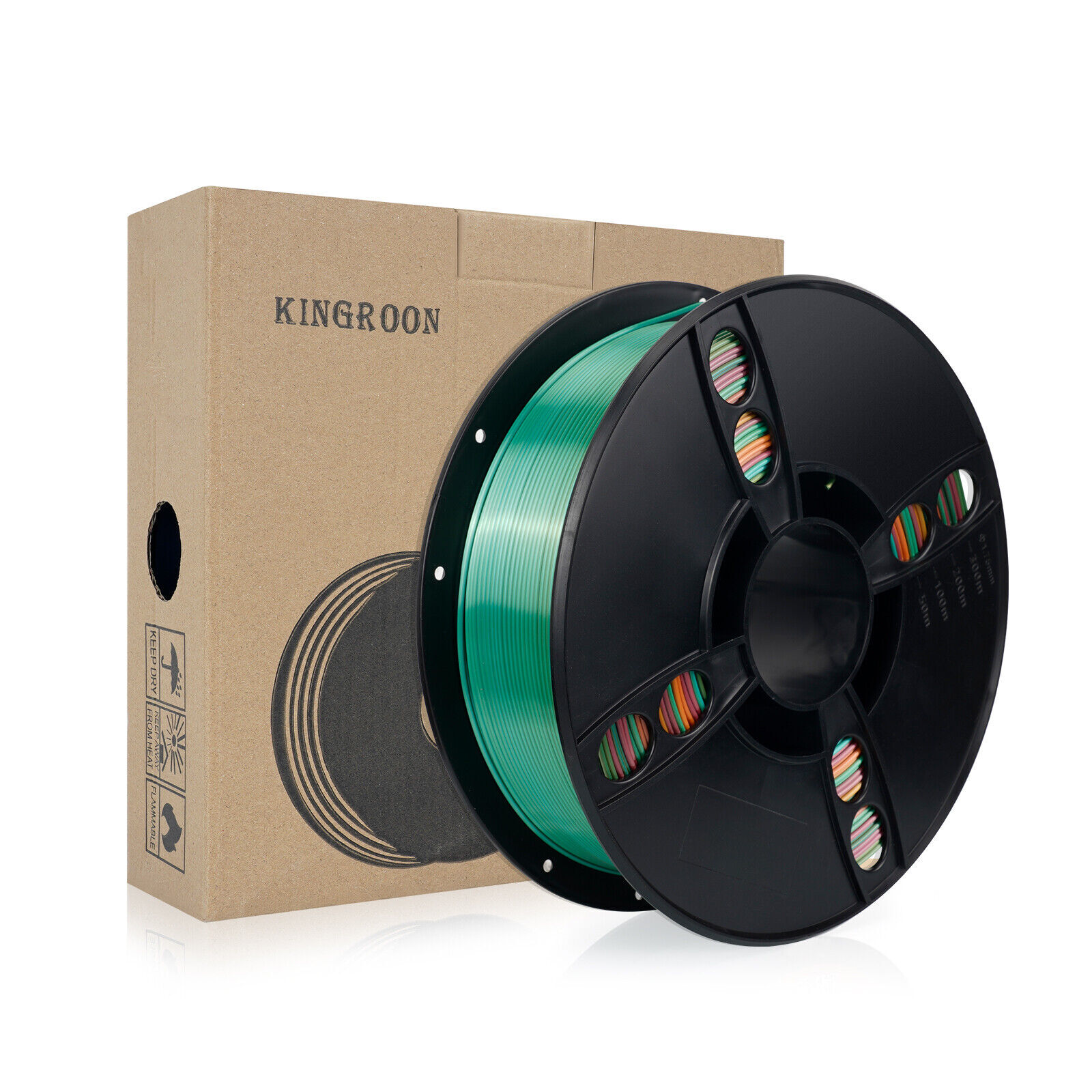 Kingroon 3D Printer PLA Filament 1.75mm Silk Rainbow Candy Gradient ...