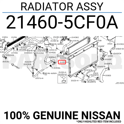 214605CF0A Genuine Nissan RADIATOR ASSY 21460-5CF0A | eBay