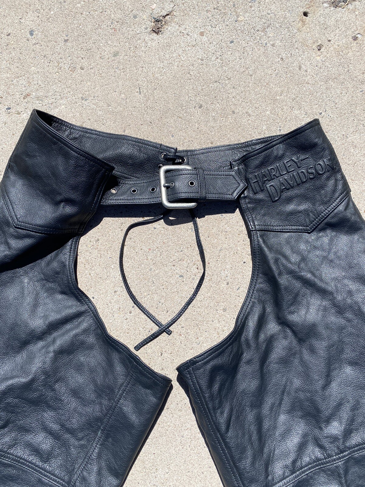 Harley Davidson Motorcycles Mens Leather Riding Chaps Short Large ...