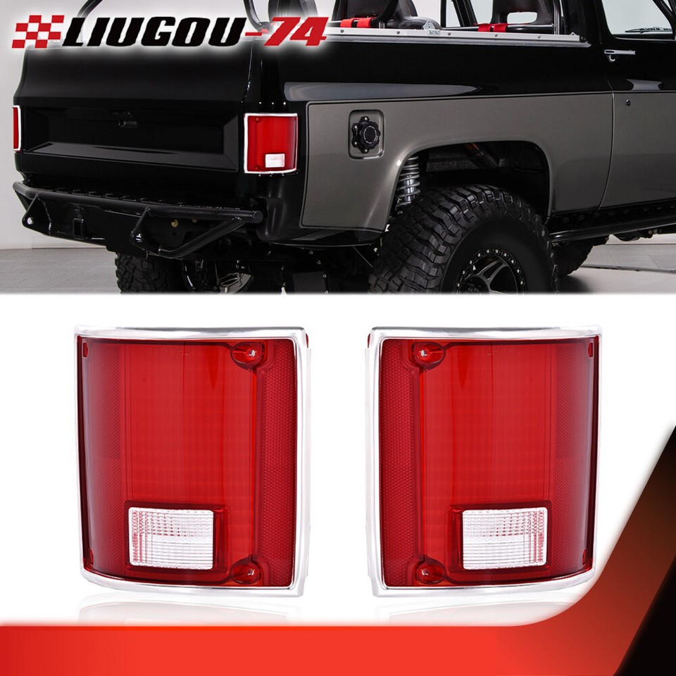 Fit For 75-86 Chevrolet C10 Tail Lights Lamps Lens Driver and Passenger ...
