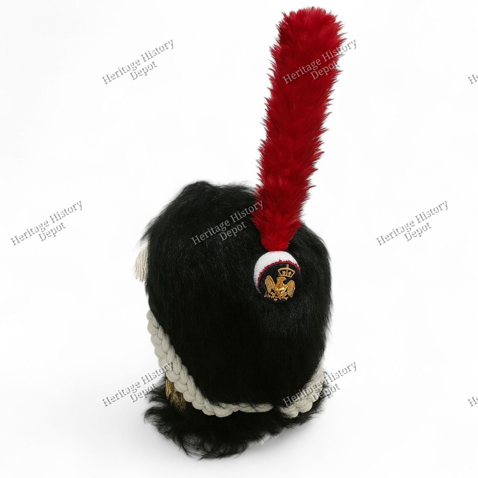 Napoleonic French Imperial Guard Bearskin Shako Hat Replica w/ Red ...