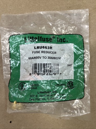Littelfuse LRU663R Fuse Reducer 60A/600V To 30A/600V | eBay