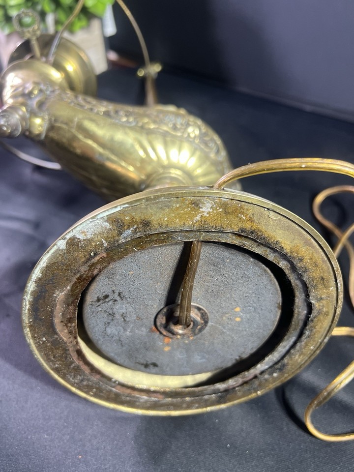Rare Fabulous Antique Gilt Brass Harvard Student Lamp “Genie Oil ...