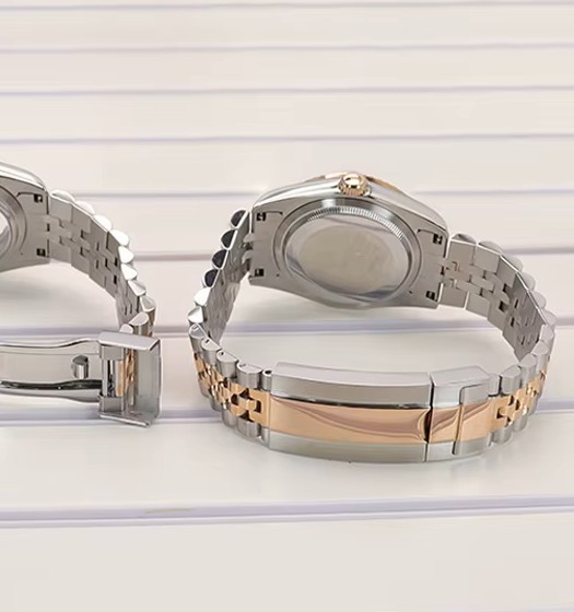 Two Tone Rose Gold Watch Case Fluted Bezel Jubilee Strap - 36mm - NH35 ...