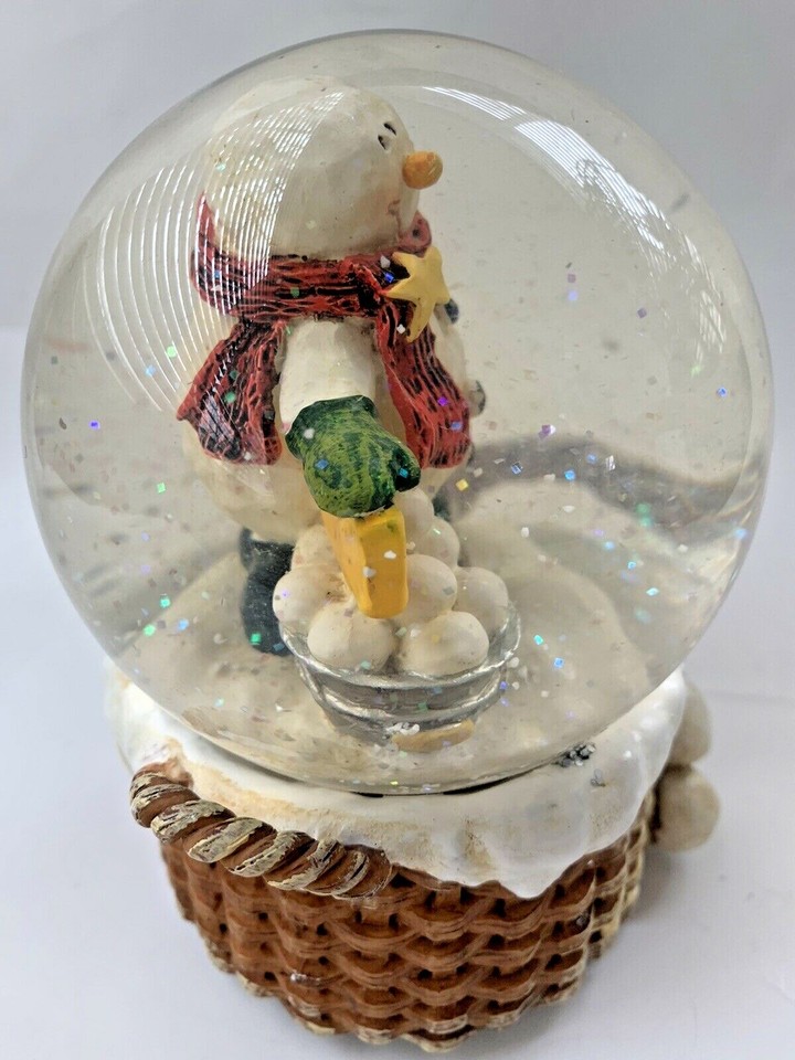 Collectible Holiday Christmas Snowman Snowballs Musical Snow Globe | eBay