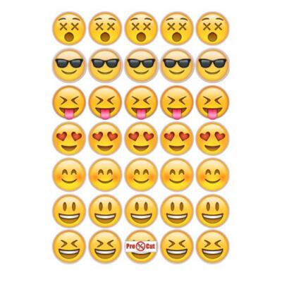 30 Piece Emoji Set 30 Pre-Cut Emoji Cupcake Toppers - Edible Wafer ...