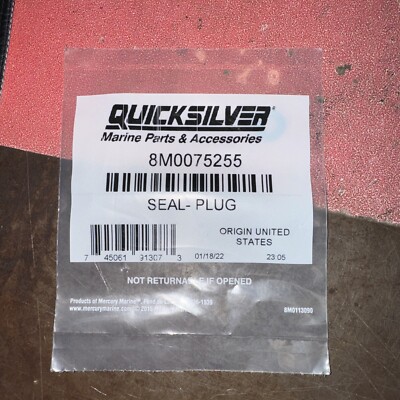 Mercury Marine / Mercruiser New OEM Seal- Plug, 8M0075255 ( 1 ) | eBay