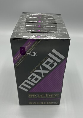 Maxell 6 Pack Of Video VHS Tapes T-120 HGX-Gold 120 Special Event | eBay