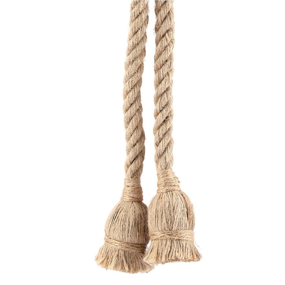 4m 2 Heads Vintage Hemp Rope Pendant Lights Lamp Bulb Base Holder For ...