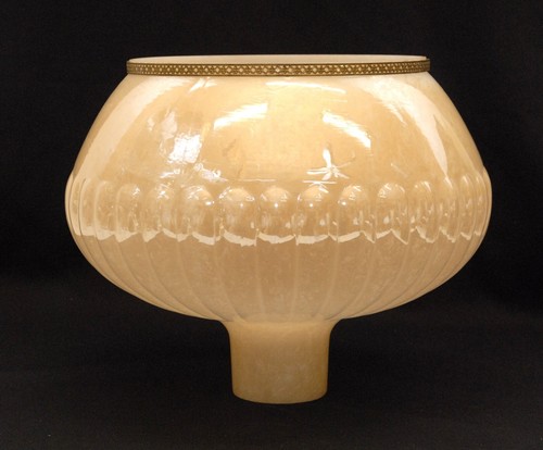 AET DECO FUNERAL HOME TORCHIERE FLOOR LAMP NUGOLD GLASS SLIP SHADE W ...