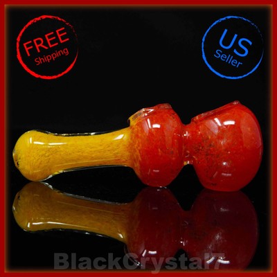 5" Handmade Heavy Thick Double Bowl Red Yellow Tobacco Smoking Bowl ...