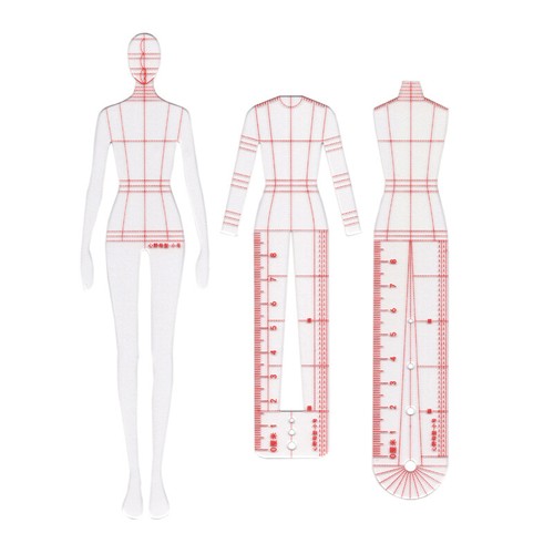Fashion Drawing Template Ruler Set Sewing Humanoid Patterns Design Draw ...