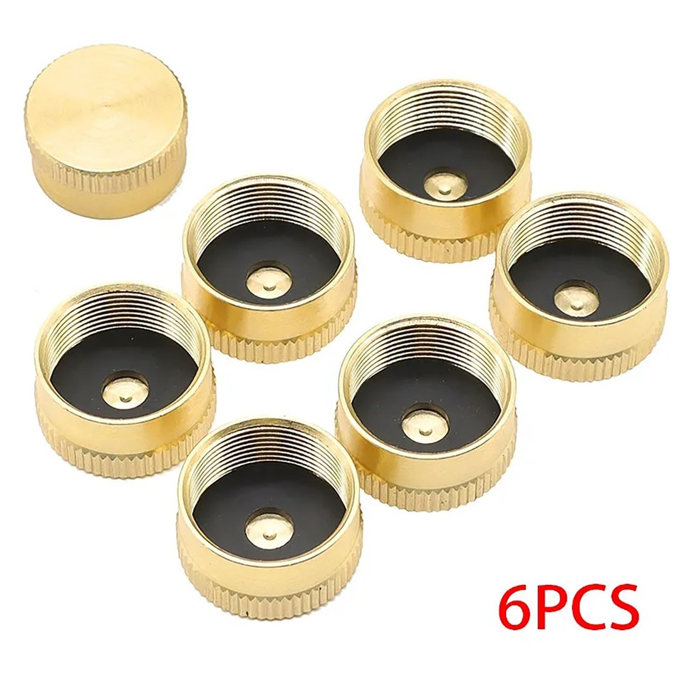 6PACK Solid Brass Propane Bottle Caps Cover For 1 LB Gas Tank Cylinder ...