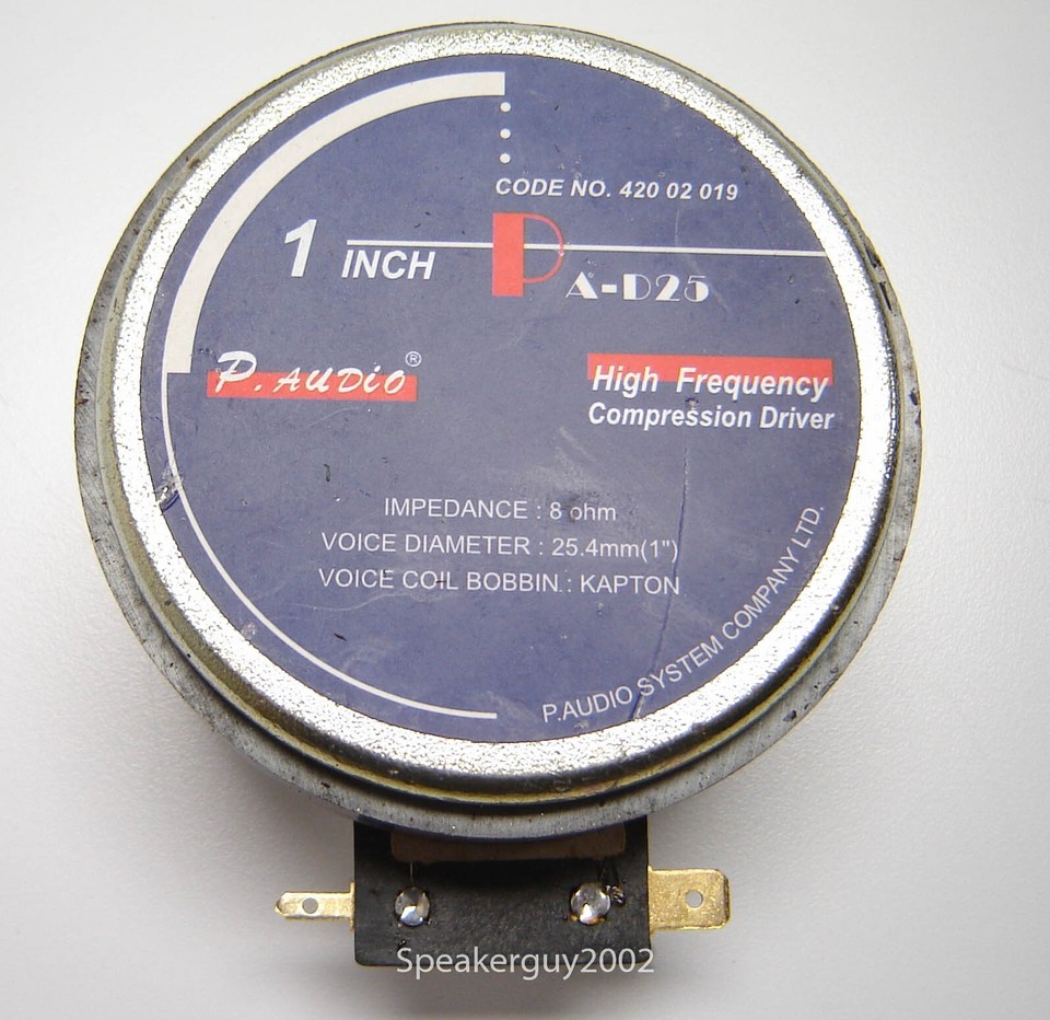 P-Audio PA-D25 / 1" Screw-On Compression Driver / 8 Ohm -- CS1 | eBay