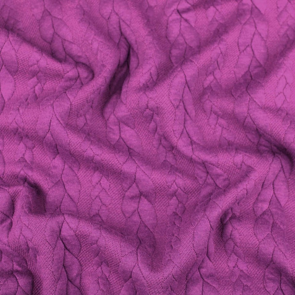 Cable Knit Jacquard Stretch Jersey Ponte Roma Double Braid Pattern ...