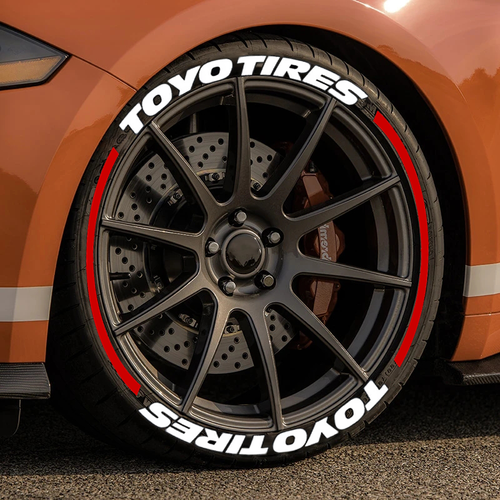 TOYO TIRES Permanent Tire Lettering Sticker 1.20" 15"-24" Quality Full ...