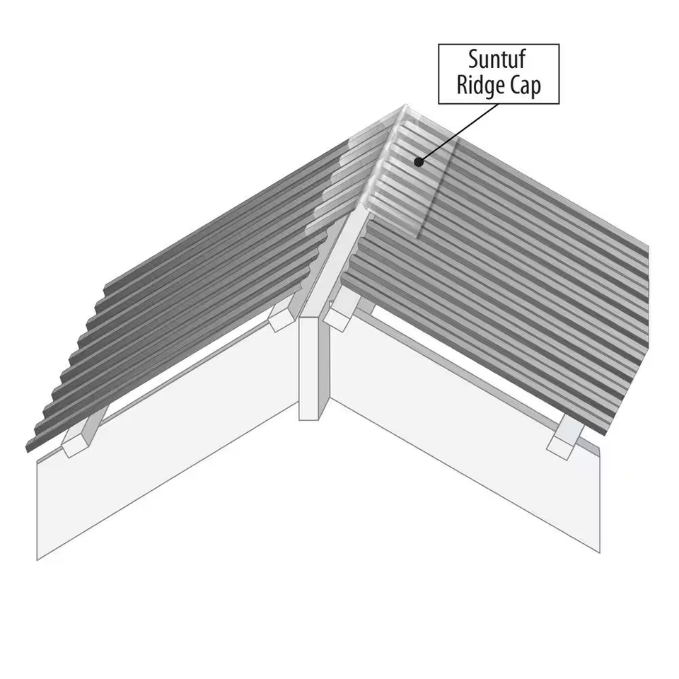 Suntuf Roof Ridge Cap 4 ft Flashing Angle Clear Polycarbonate Panel 0. ...