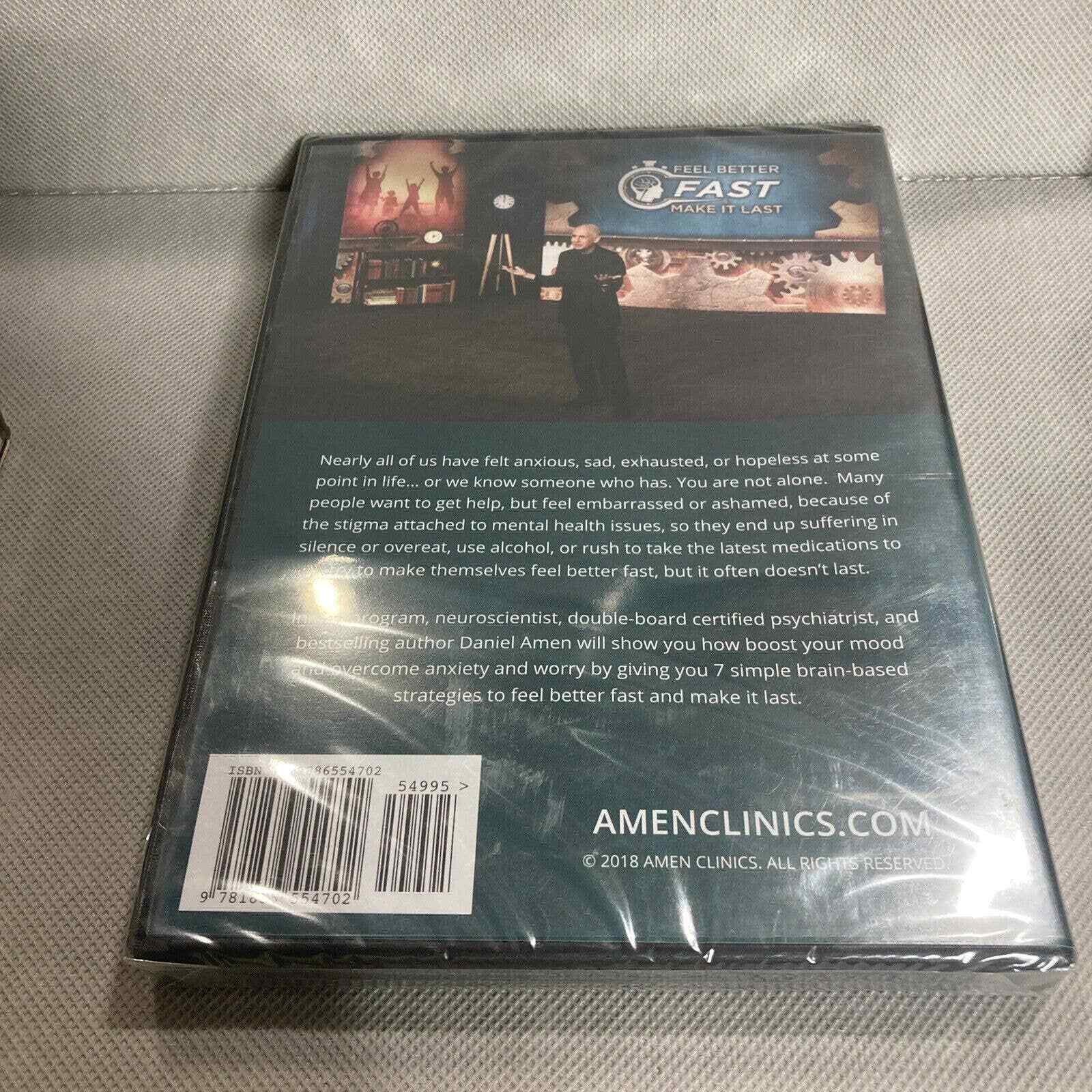 Feel Better Fast and Make It Last by Daniel G. Amen (2019, DVD) for ...