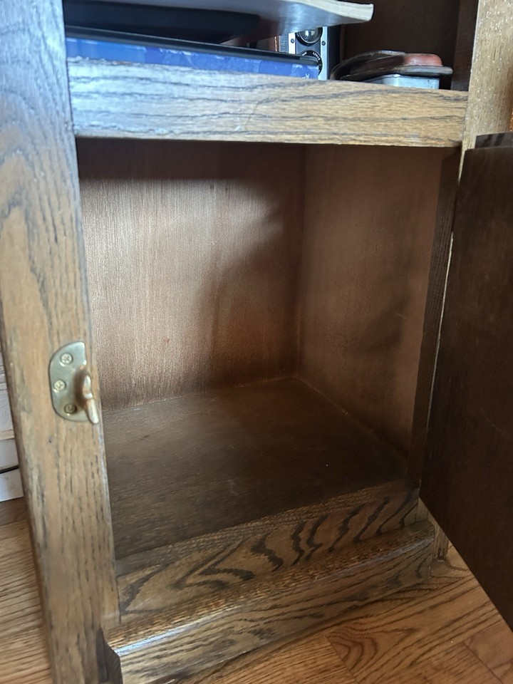 Vintage White Clad Oak Wood Ice Box Nightstand Cabinet Chest End Table ...