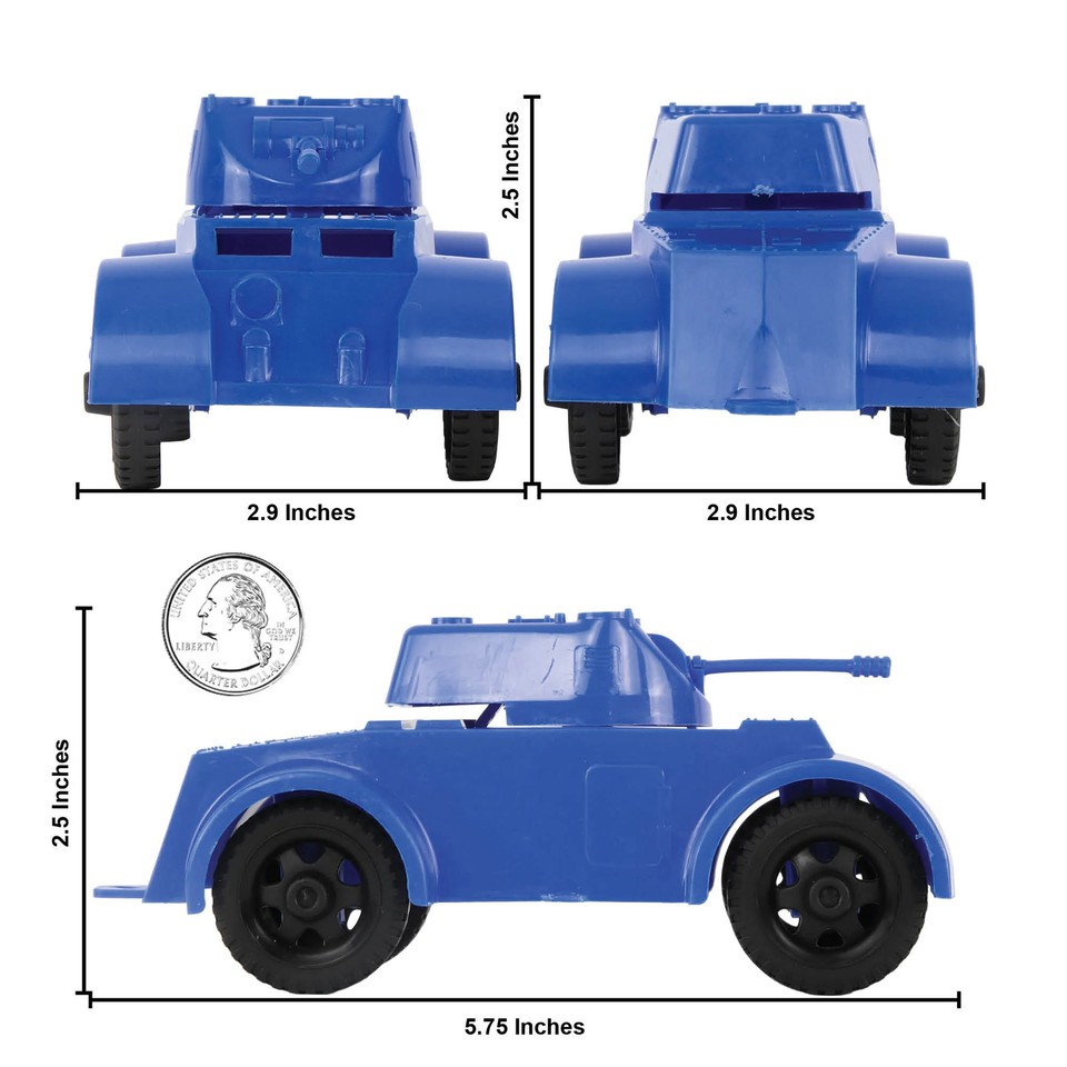 TimMee Processed Plastic Staghound Blue Armored Car Tim Mee Army Men ...