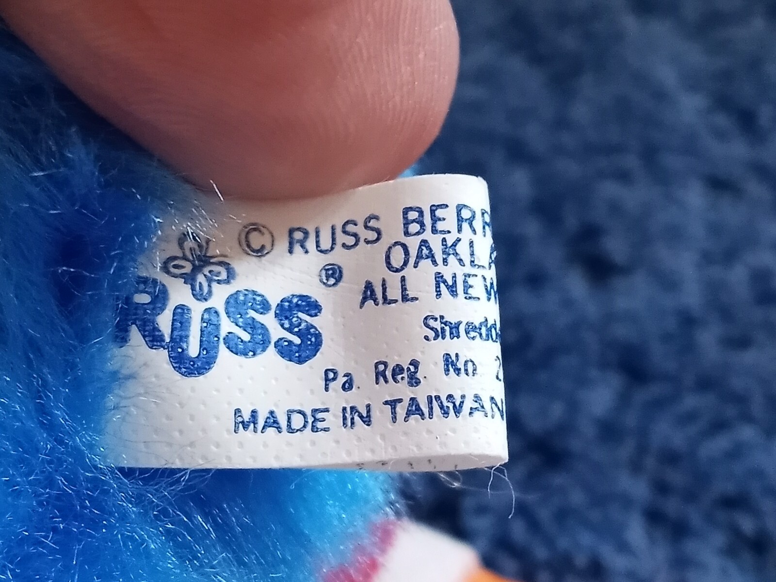 Vtg Russ Berrie Lester The Looney Bird Blue 6" Xmas Hat Ornament Plush ...