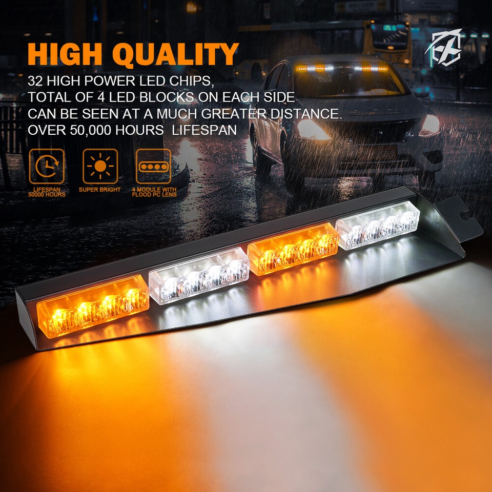 Trucks Emergency Visor Lights Bar Interior Windshield Strobe Light bar ...